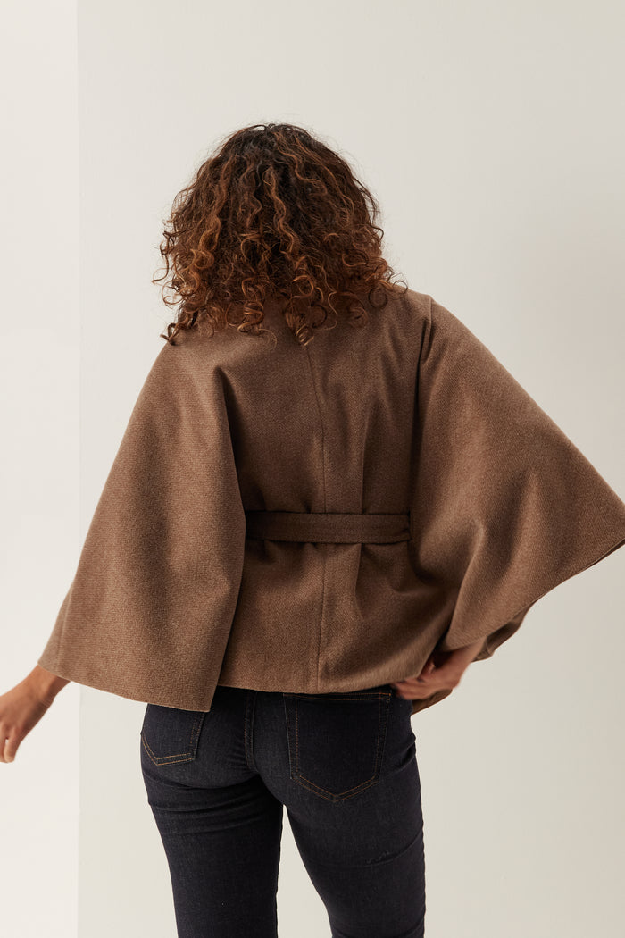 Bubbleroom - BUBBLEROOM - High Collar Cape Camel