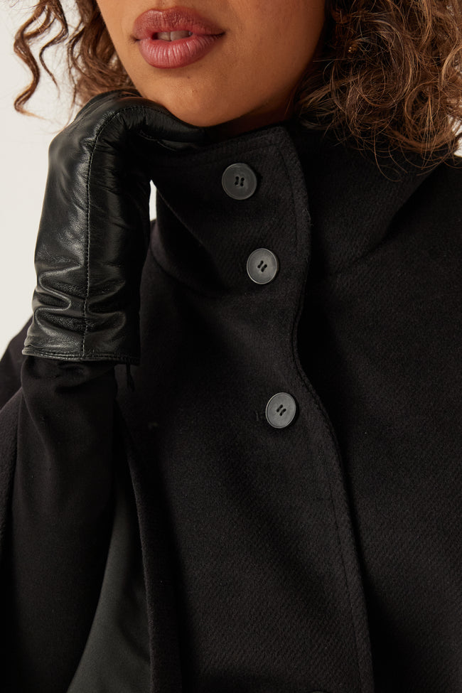 Bubbleroom - BUBBLEROOM - High Collar Cape Black