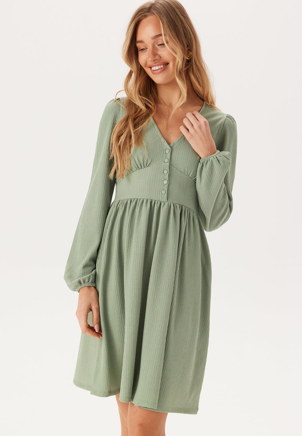 Structure Button Short Dress – Bubbleroom